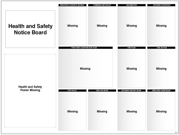Site Notice Board With Doc Wallets (Health & Safety) 1430x1075 5mm Pvc ...