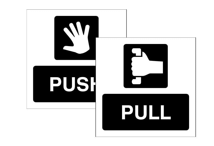 Push / Pull Double Sided Self Adhesive Window Sticker 150x150mm – Nixon ...