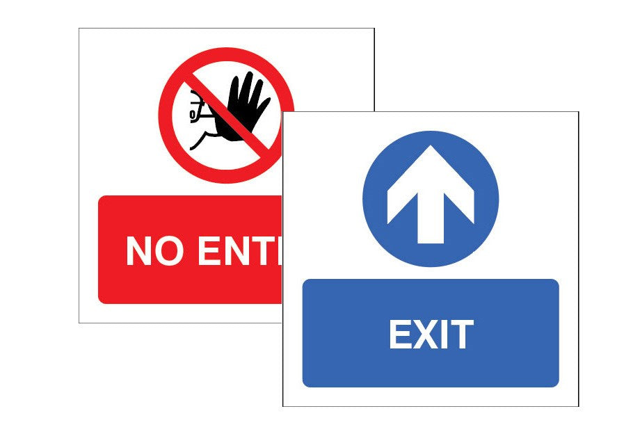 Exit / No Entry Double Sided Self Adhesive Window Sticker 150x150mm ...