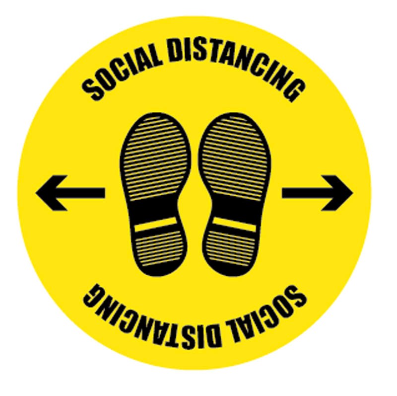 Social Distancing Footprints Floor Graphic 400mm Dia – Nixon Safety