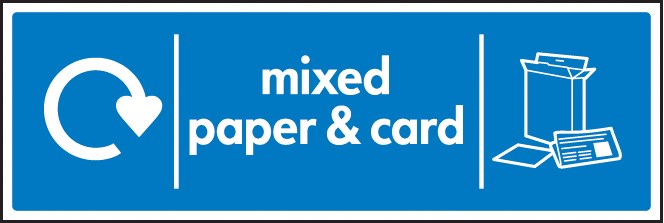 Wrap Recycling Sign - Mixed Paper & Card – Nixon Safety