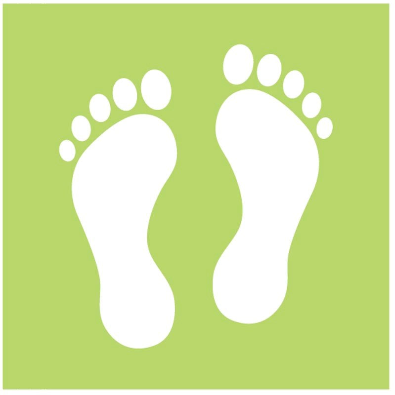 Footprints (Green) - Floor Graphic 200x200mm – Nixon Safety